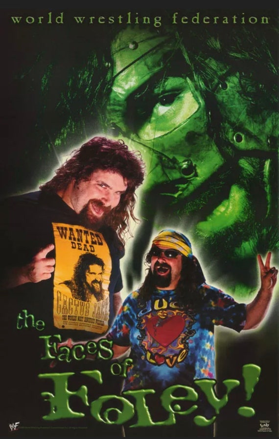 RARE Original Vintage 2000 WWF Mick Foley Wrestling Poster | Etsy