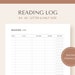 Reading Log Printable | Minimal Reading List Tracker Template, Reading ...