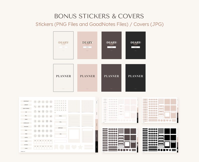 Portrait Undated Digital Planner Goodnotes, Notability iPad Planner ...