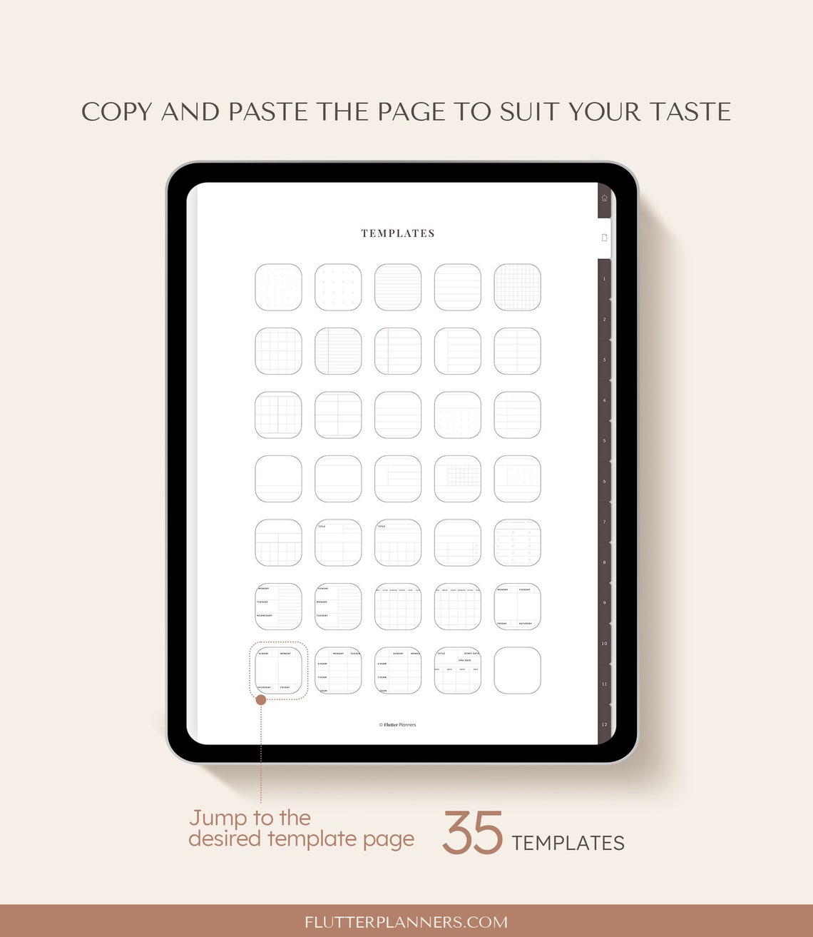 Digital Notebook for Goodnotes & Notability 12 Hyperlinked Tabs for ...