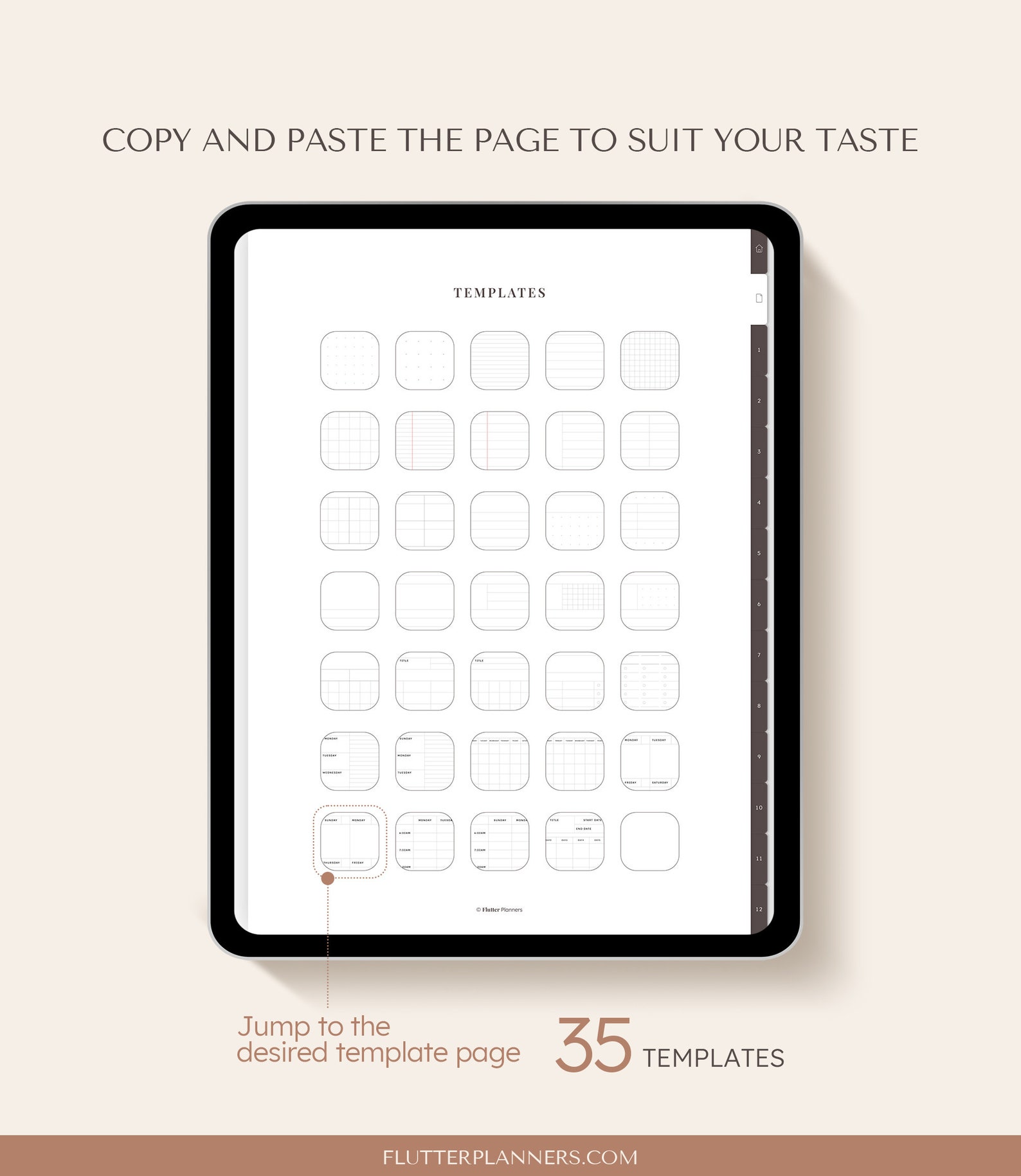 Digital Notebook for Goodnotes & Notability | 12 Hyperlinked Tabs for ...