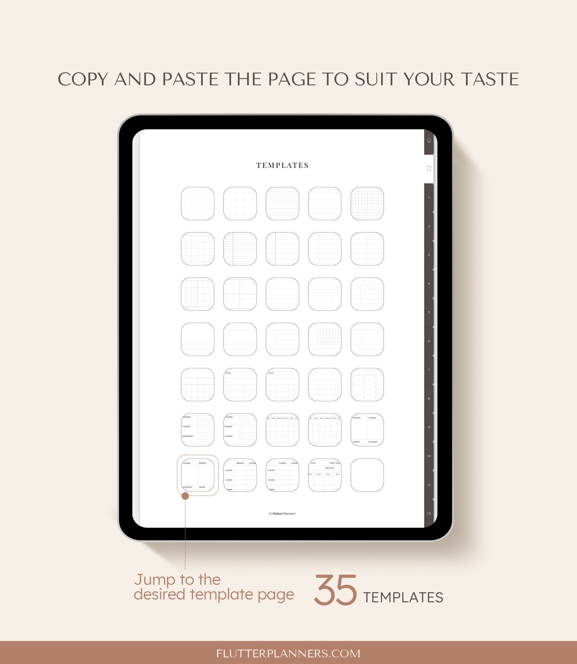 Digital Notebook for Goodnotes & Notability | 12 Hyperlinked Tabs for ...