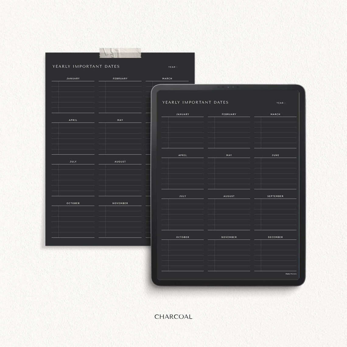Yearly Important Dates Digital Planner | Year at a Glance ...