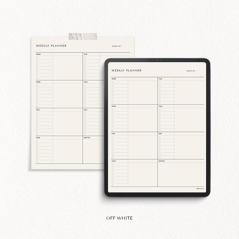Digital Weekly Planner With to Do List | Undated Weekly Organizer ...