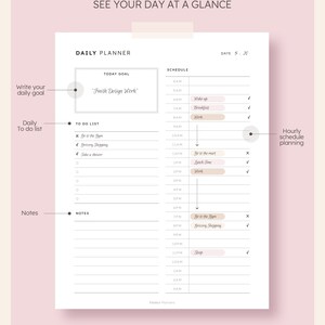 Hourly Daily Planner Printable Day Organizer Inserts To do | Etsy