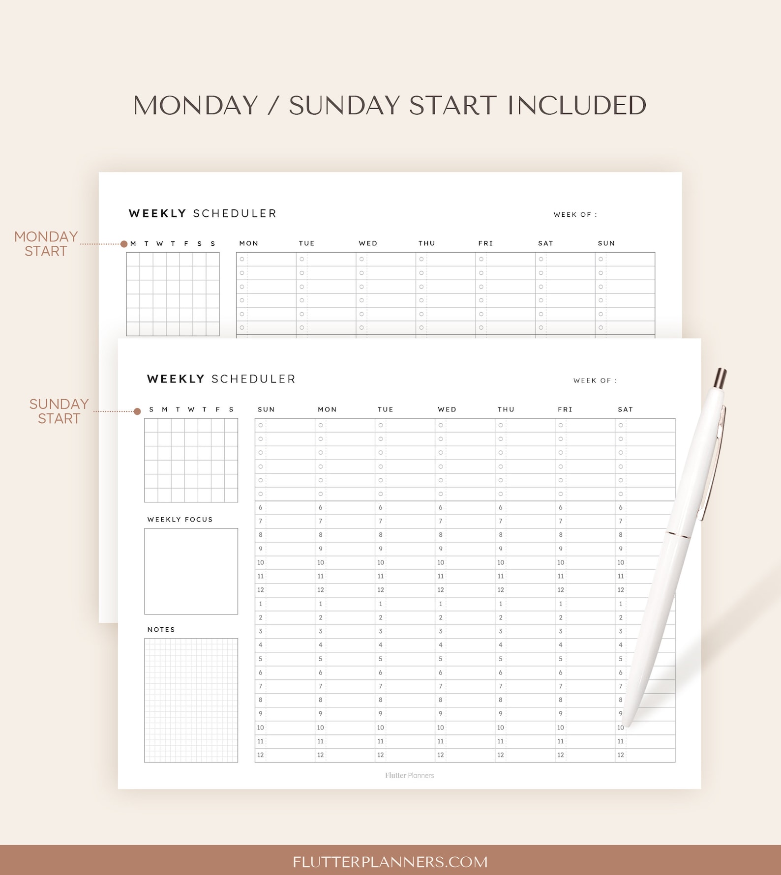 Weekly Scheduler Printable | Weekly Timetable With to Do List Organizer ...