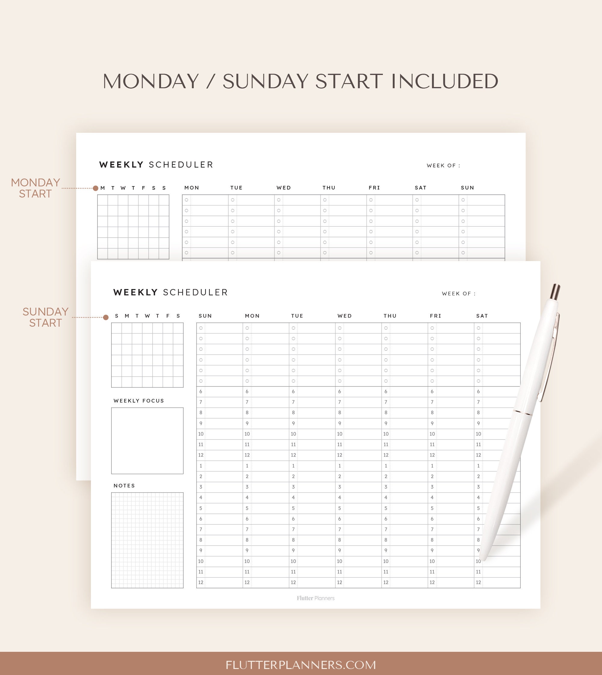 Weekly Scheduler Printable Weekly Timetable With to Do List - Etsy