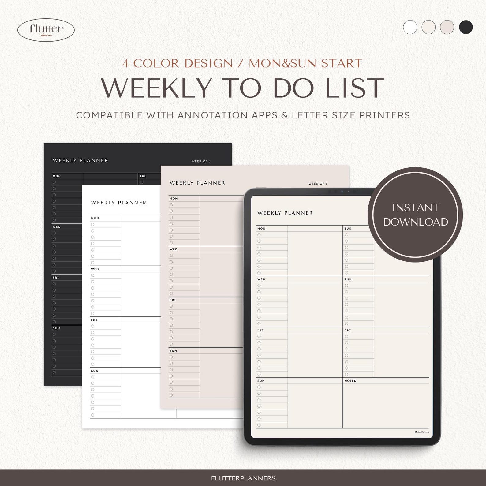 Digital Weekly Planner With to Do List | Undated Weekly Organizer ...