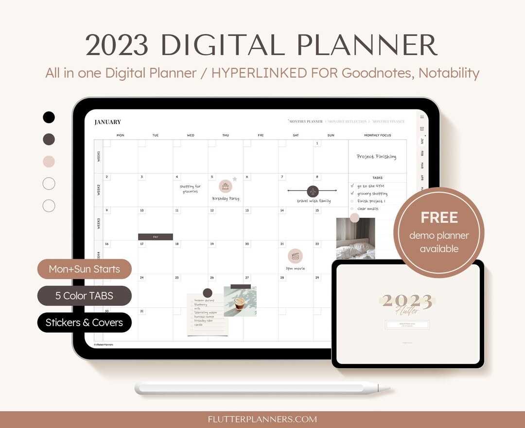 2023 Digital Planner for Goodnotes Notability iPad - Etsy