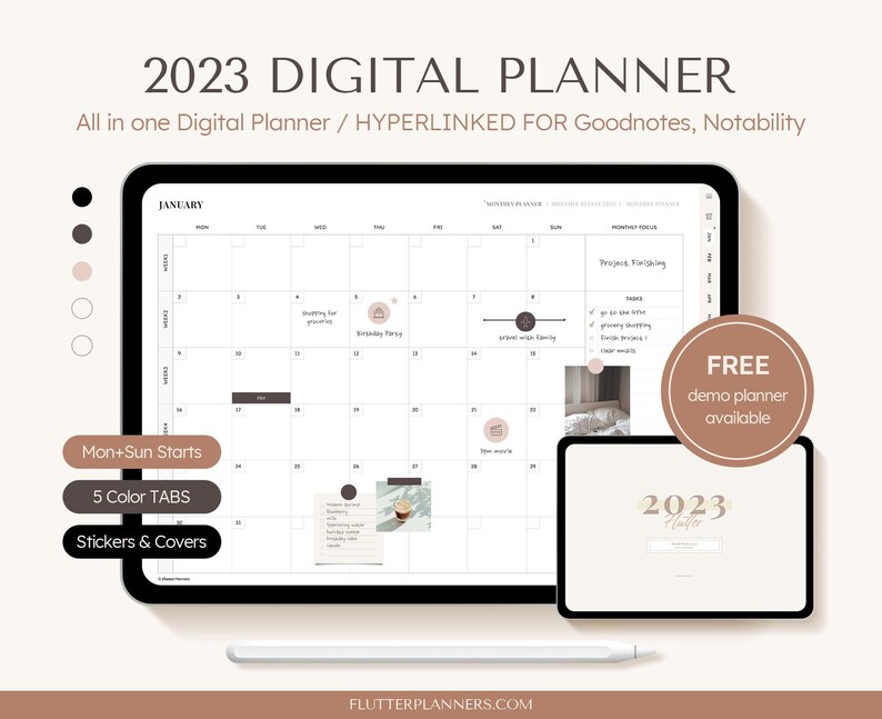 2023 Digital Planner for Goodnotes Notability iPad - Etsy