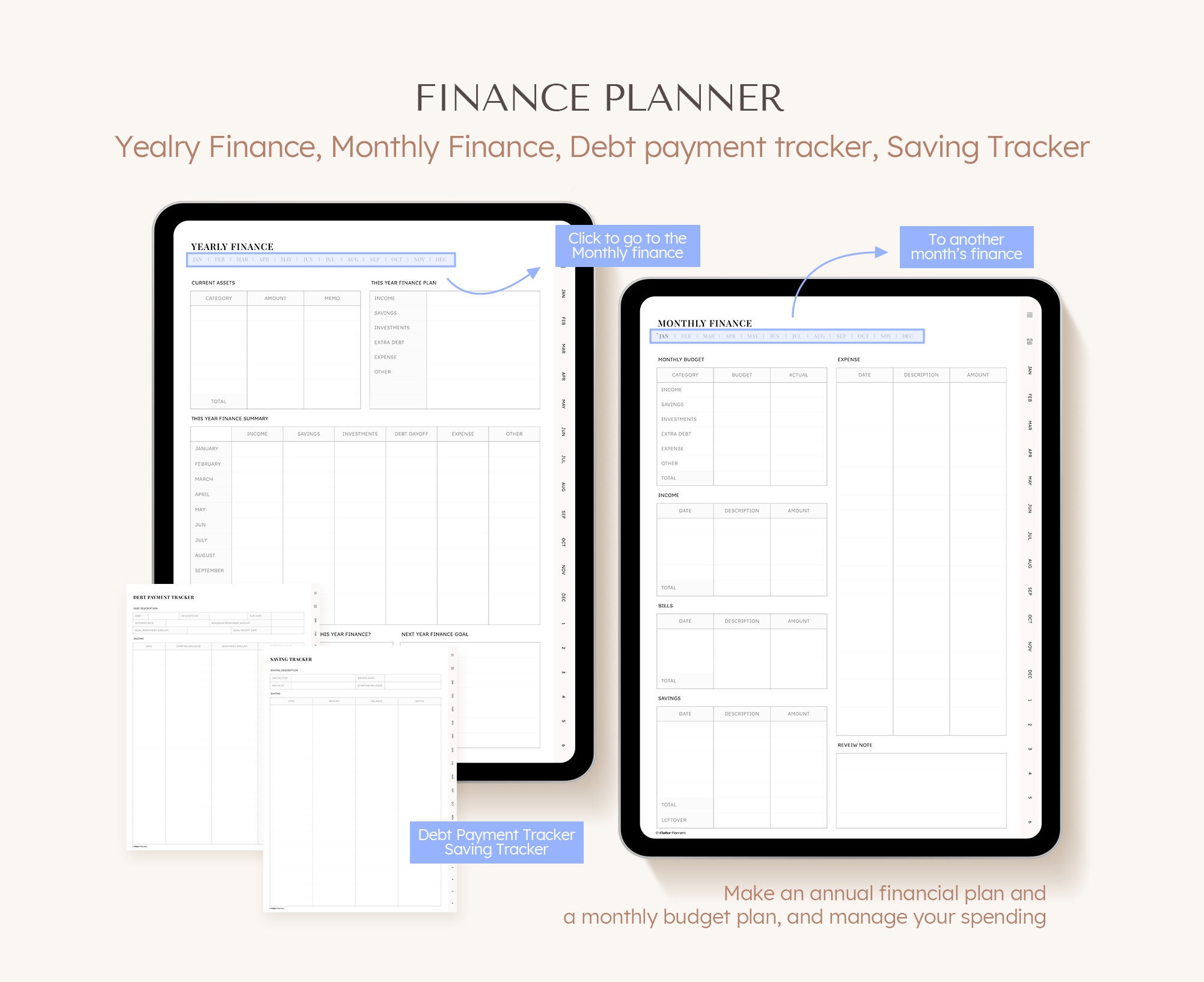 Portrait Undated Digital Planner Goodnotes, Notability iPad Planner ...