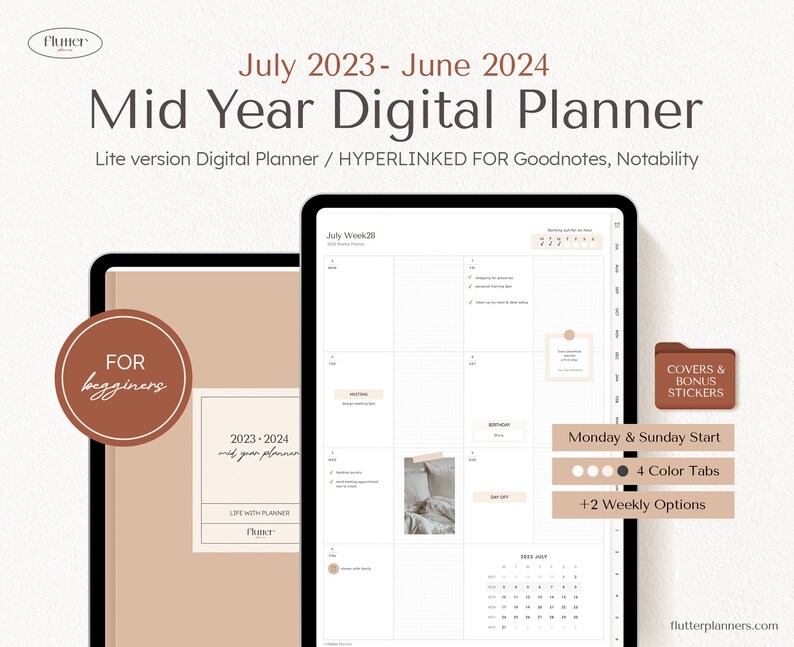 Mid Year Digital Planner 2023 2024 Lite Ver. Goodnotes Planner ...
