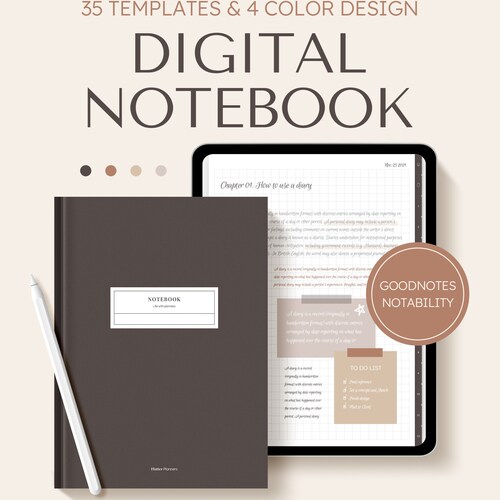 Digital Notebook for Goodnotes & Notability 12 Hyperlinked - Etsy