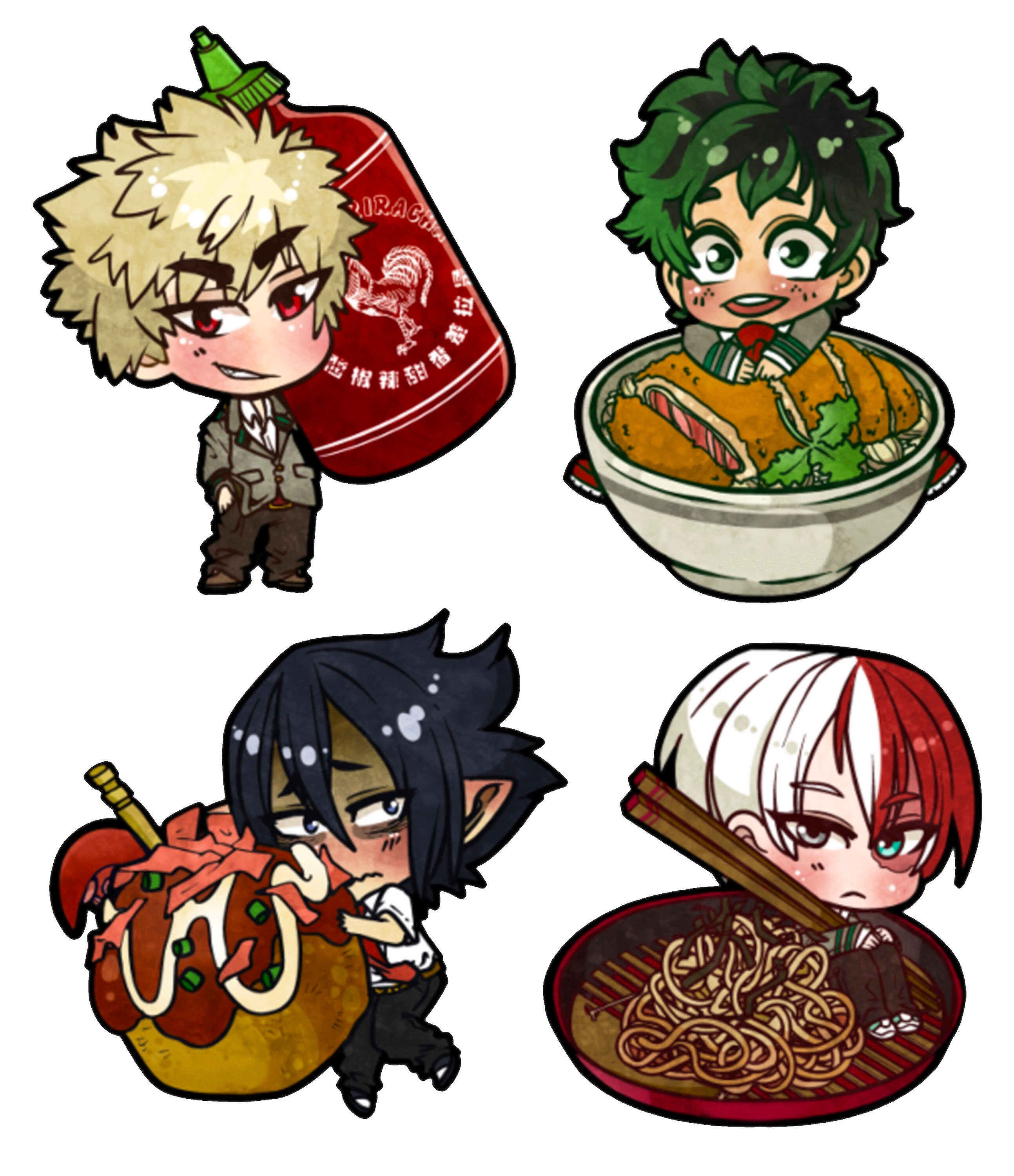 BNHA Fave Foods StickerPak My Hero Academia Boku no Hero | Etsy