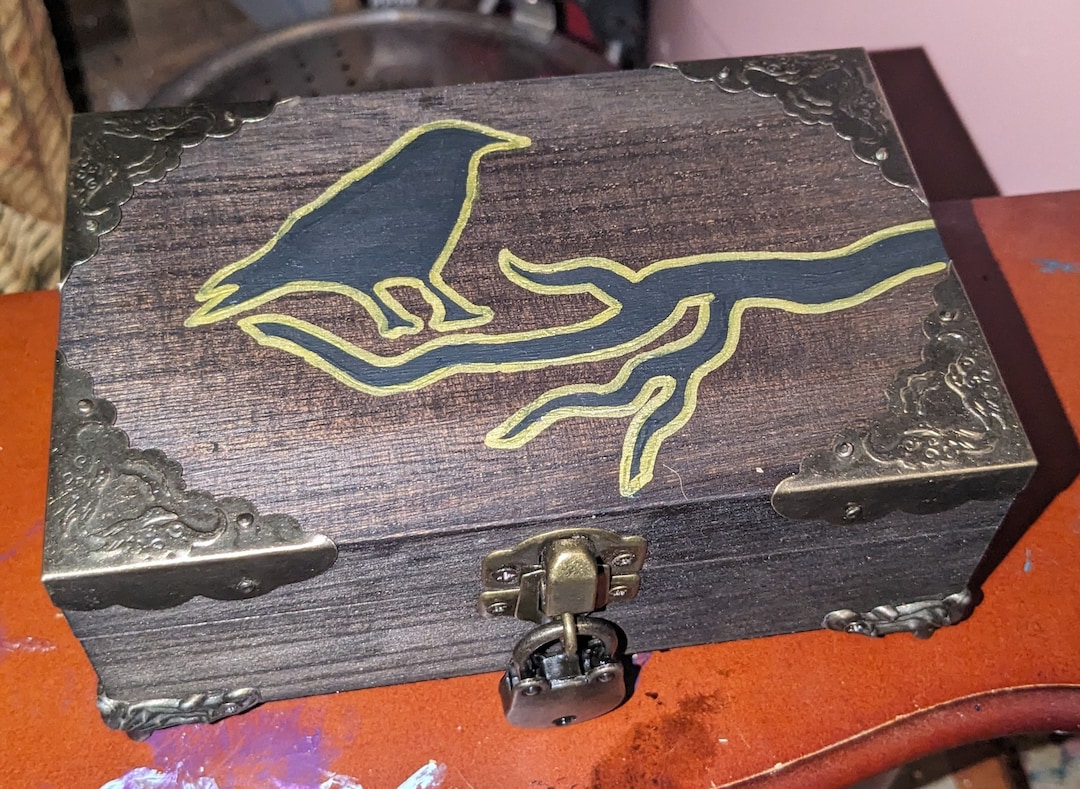 Black Crow Wooden Lock Box - Etsy