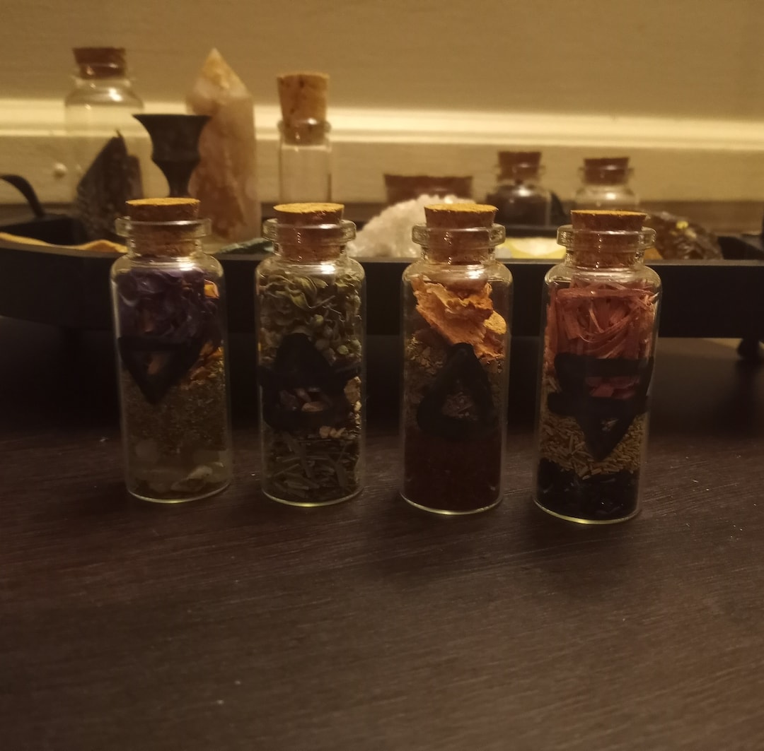 Elemental Jar Set - Water, Air, Fire, Earth - Alter Jar Set - Etsy