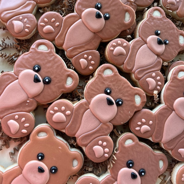 Teddy Bear Cookies - Etsy