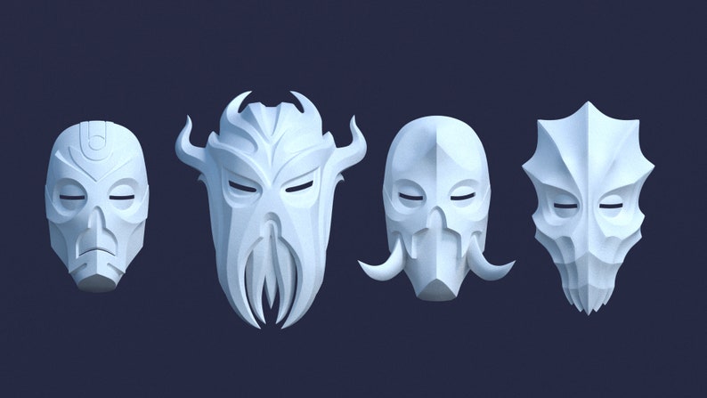 Dragon Priest Mask Bundle - Zahkriisos, Konahrik Morokei 3D File Prop ...