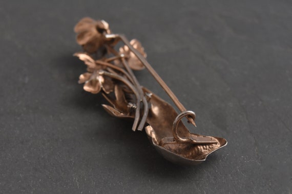 Antique Victorian Repousse Gilt Silver Hand Brooch - … - Gem