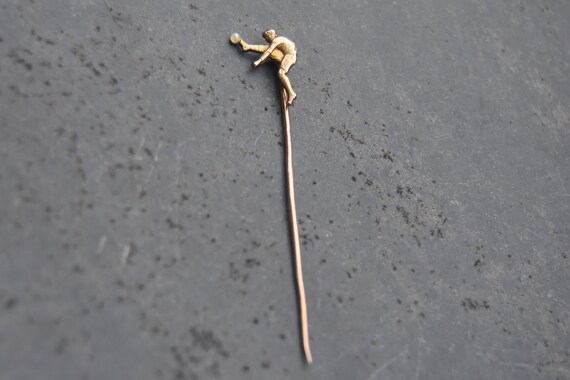 Rare French Gold FIX Soccer/Football Player Stick Pin… - Gem