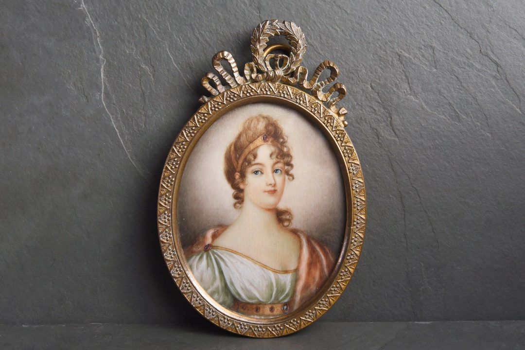 Antique Hand-painted and Framed Miniature Painting After Josef Grassi's ...