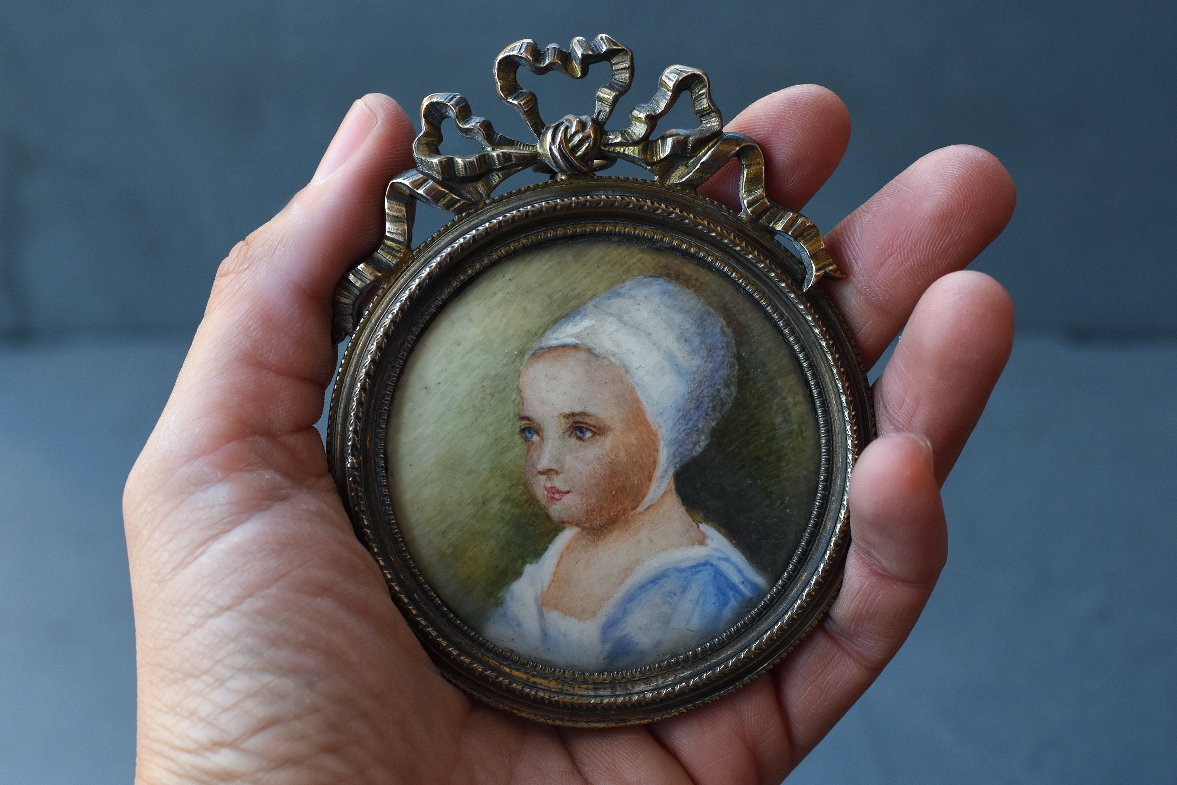 Hand-painted Miniature Portrait Inspired by Van Dyck's - Etsy