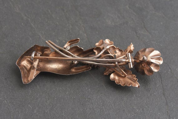 Antique Victorian Repousse Gilt Silver Hand Brooch - … - Gem