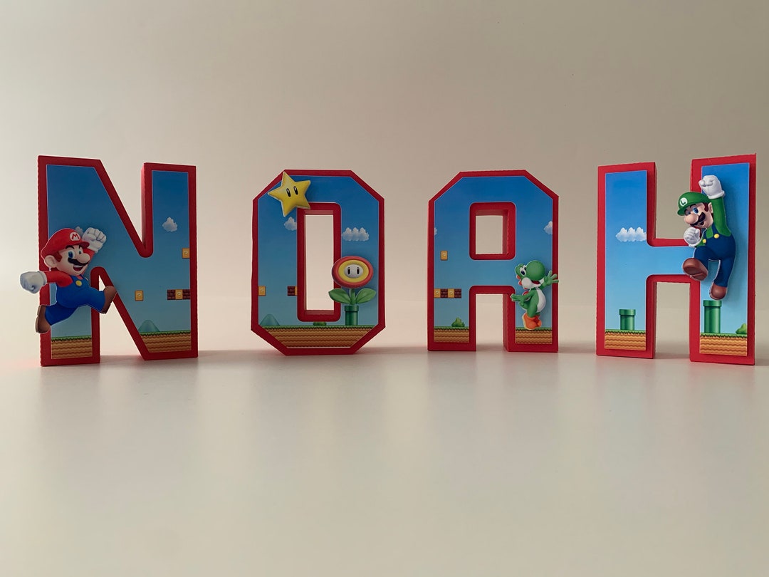 Letras de Super Mario 3D personalizadas Mario Bros Luigi - Etsy México