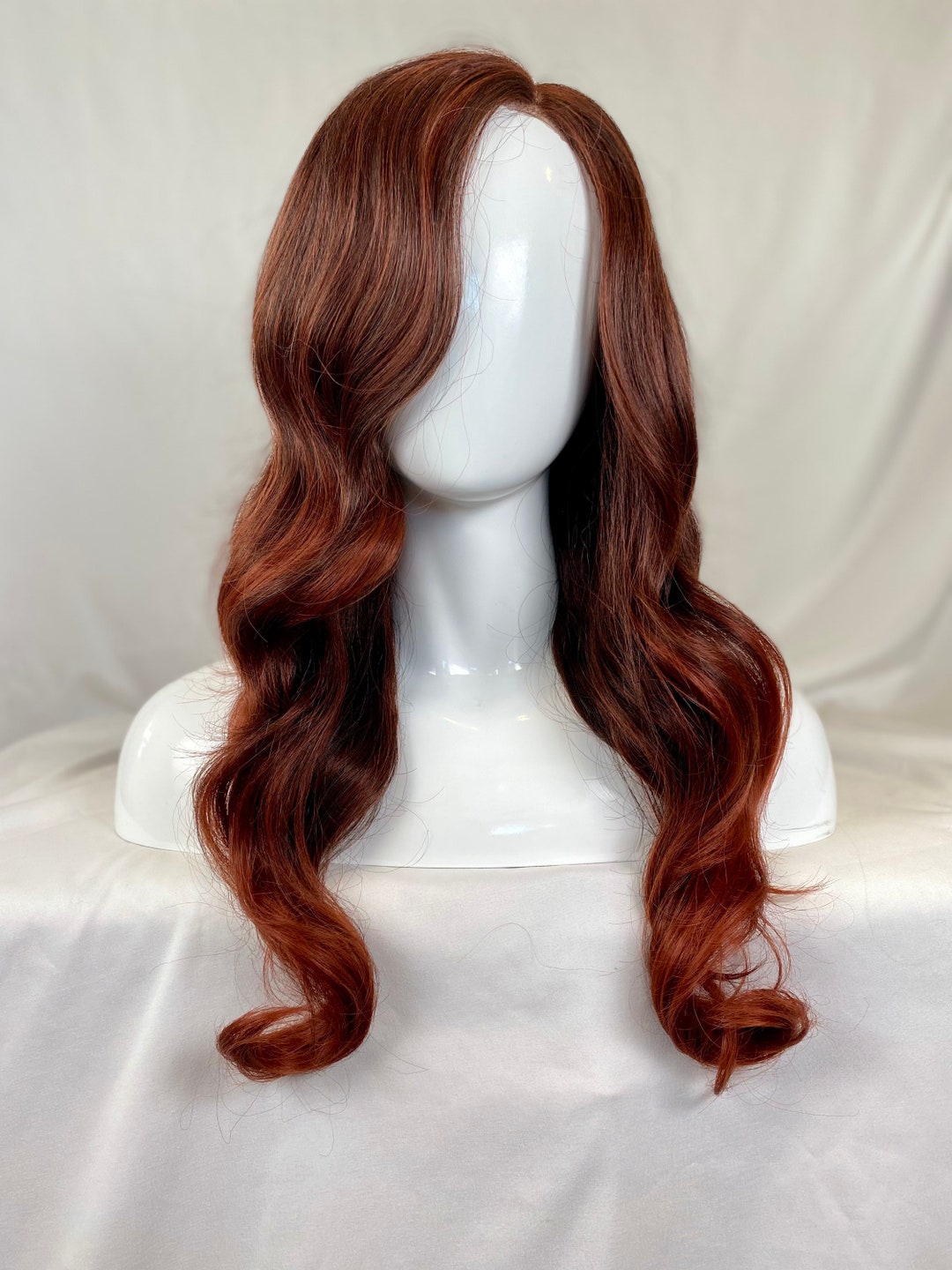 Long Red Lace Frontal Synthetic Wig JENNIE LOWE Synthetic Red Wig Ombre ...