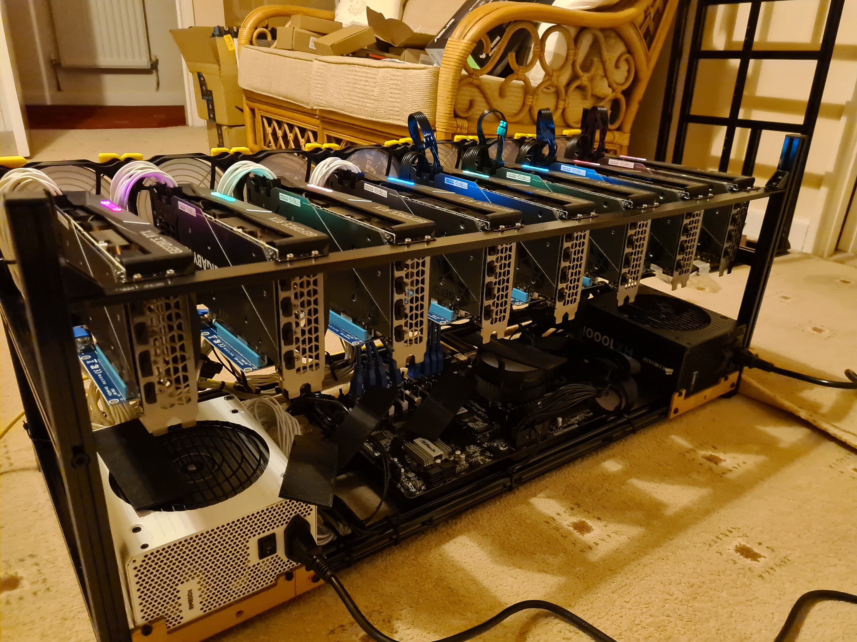 GPU Mining Rig RTX 3000 series 8 GPUs included. | Etsy
