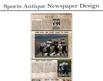 Sports Newspaper Front Page Template Layout | Etsy