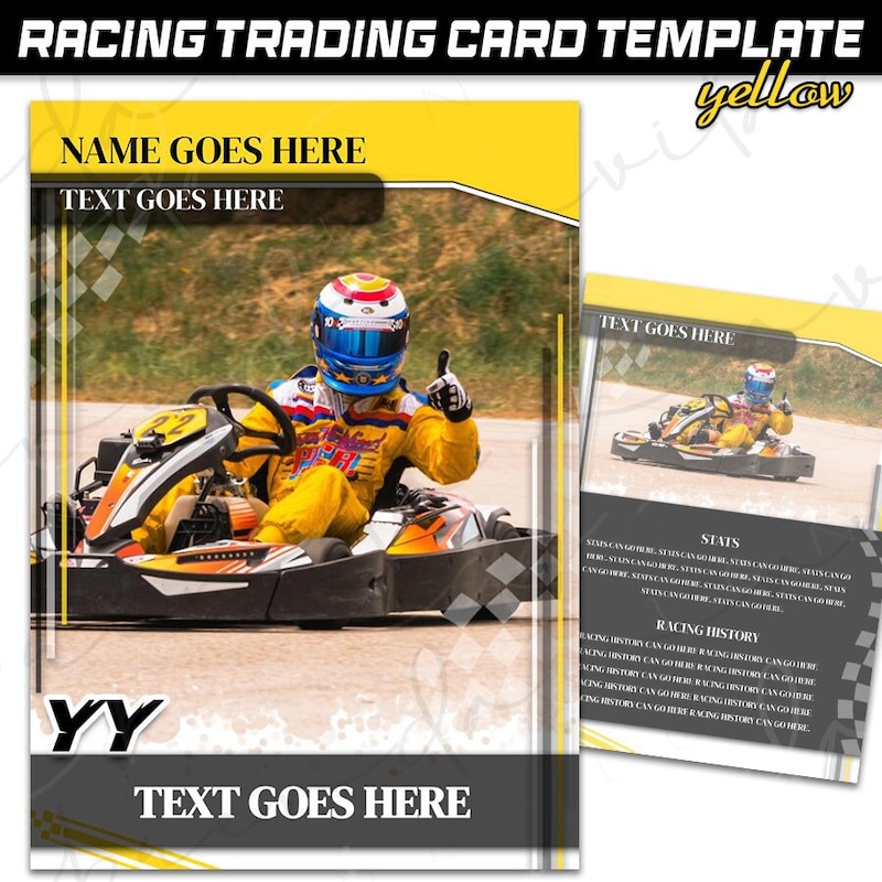 Racing Hero Card Template Etsy