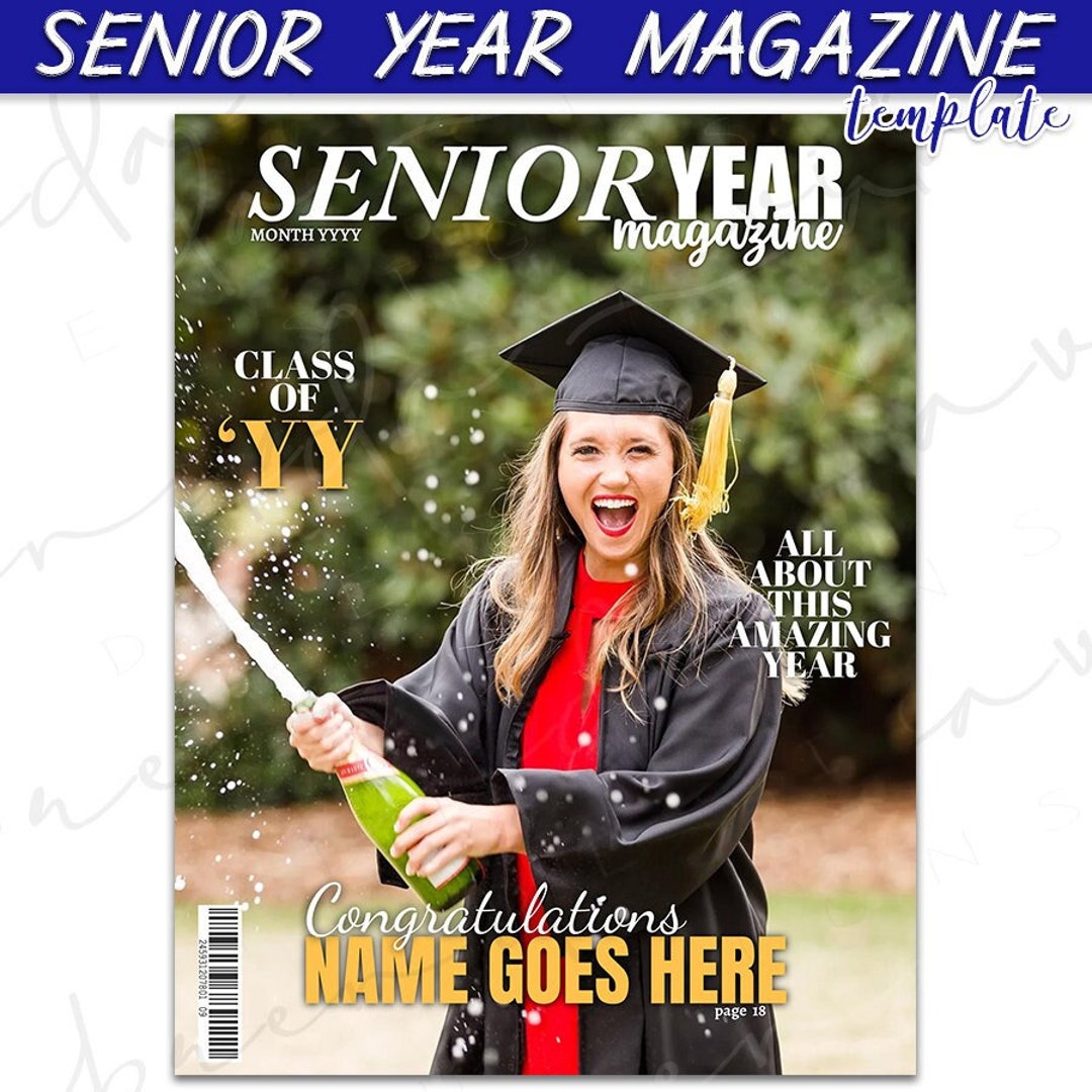 Senior Year Magazine Cover Template- Google Slides File- Edit ...