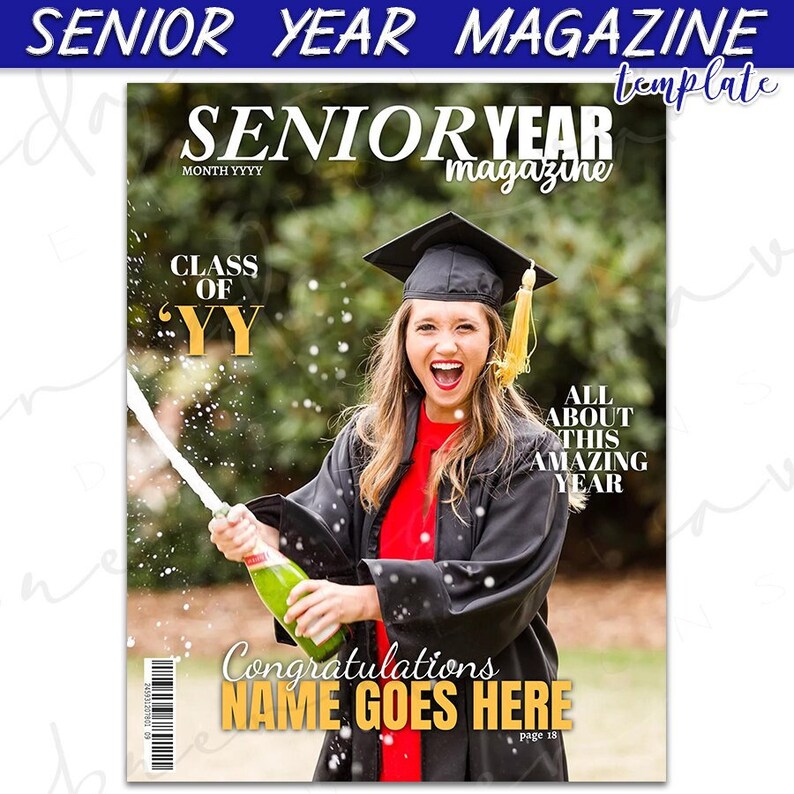 Senior Year Magazine Cover Template Google Slides File Edit - Etsy