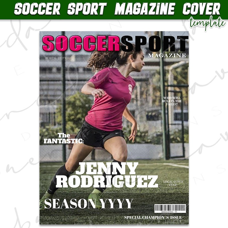 Soccer Sport- Magazine Cover Template- Custom- Google Slides- High ...