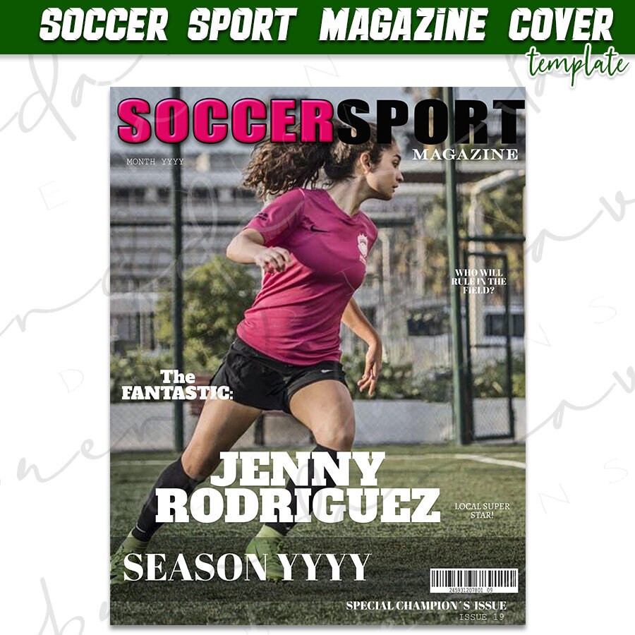Soccer Sport- Magazine Cover Template- Custom- Google Slides- High ...