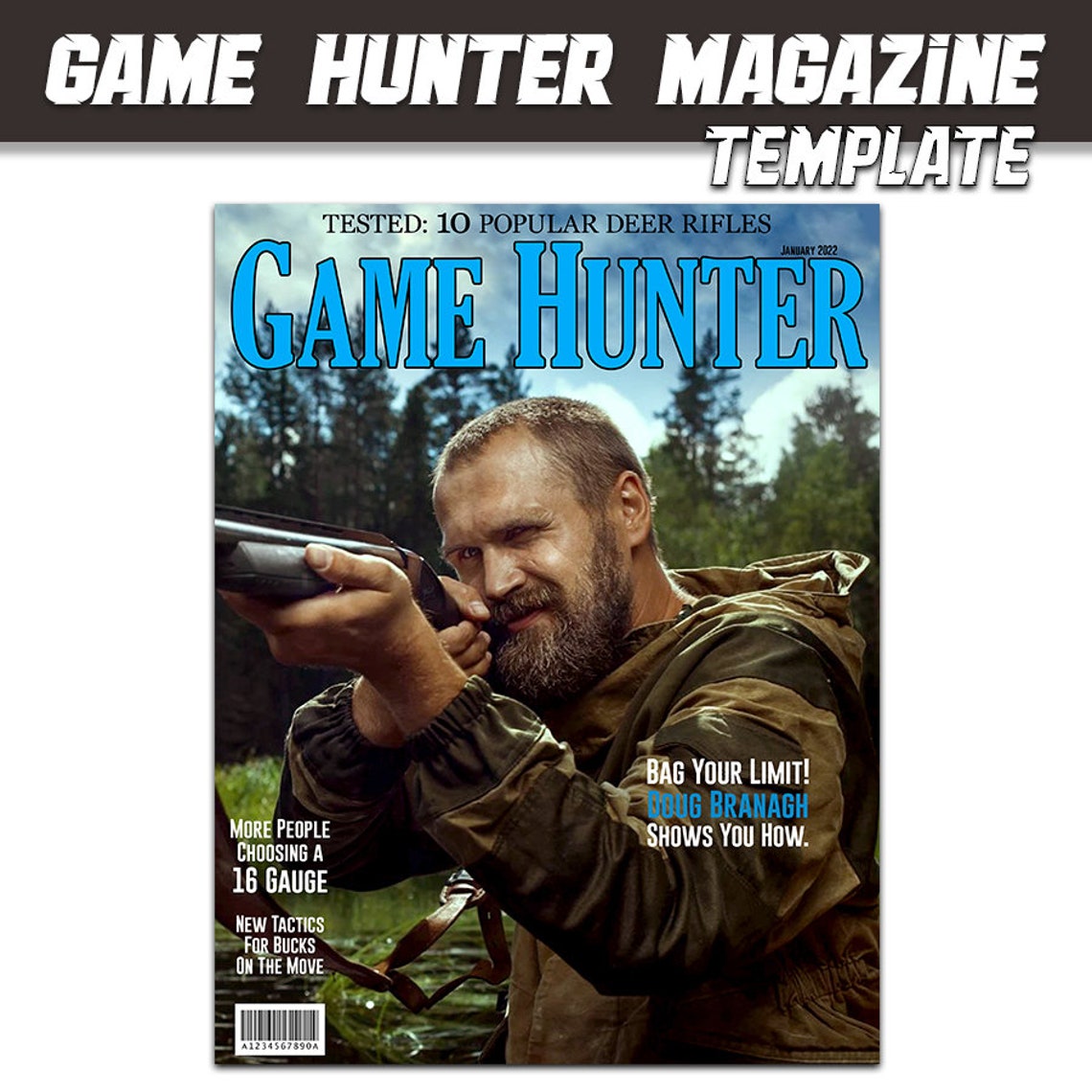 Game Hunter Magazine Cover Template- Google Slides File- Edit ...