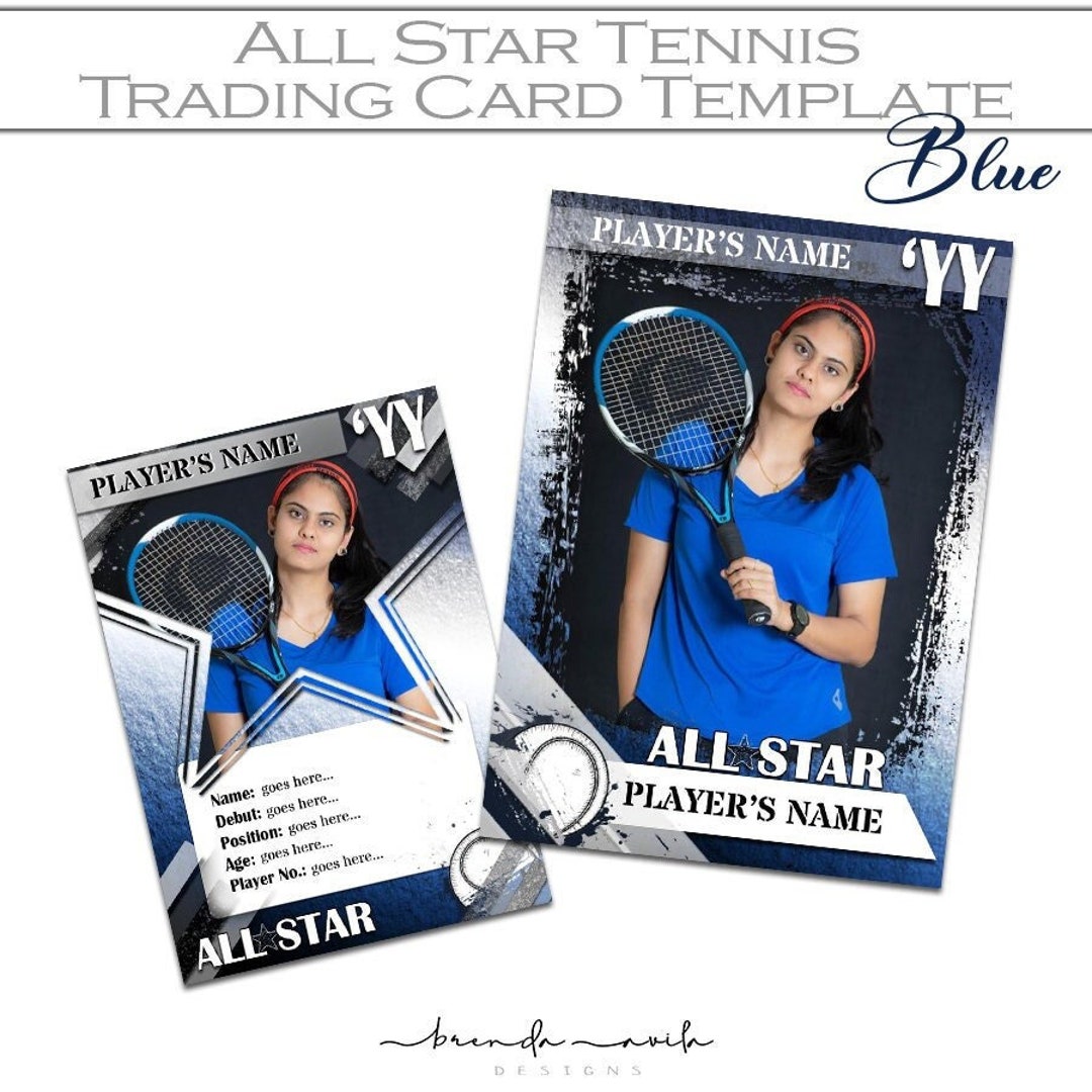 ALL STAR Tennis Trading Card- Sport- Google Slides- Star Player- BLUE ...
