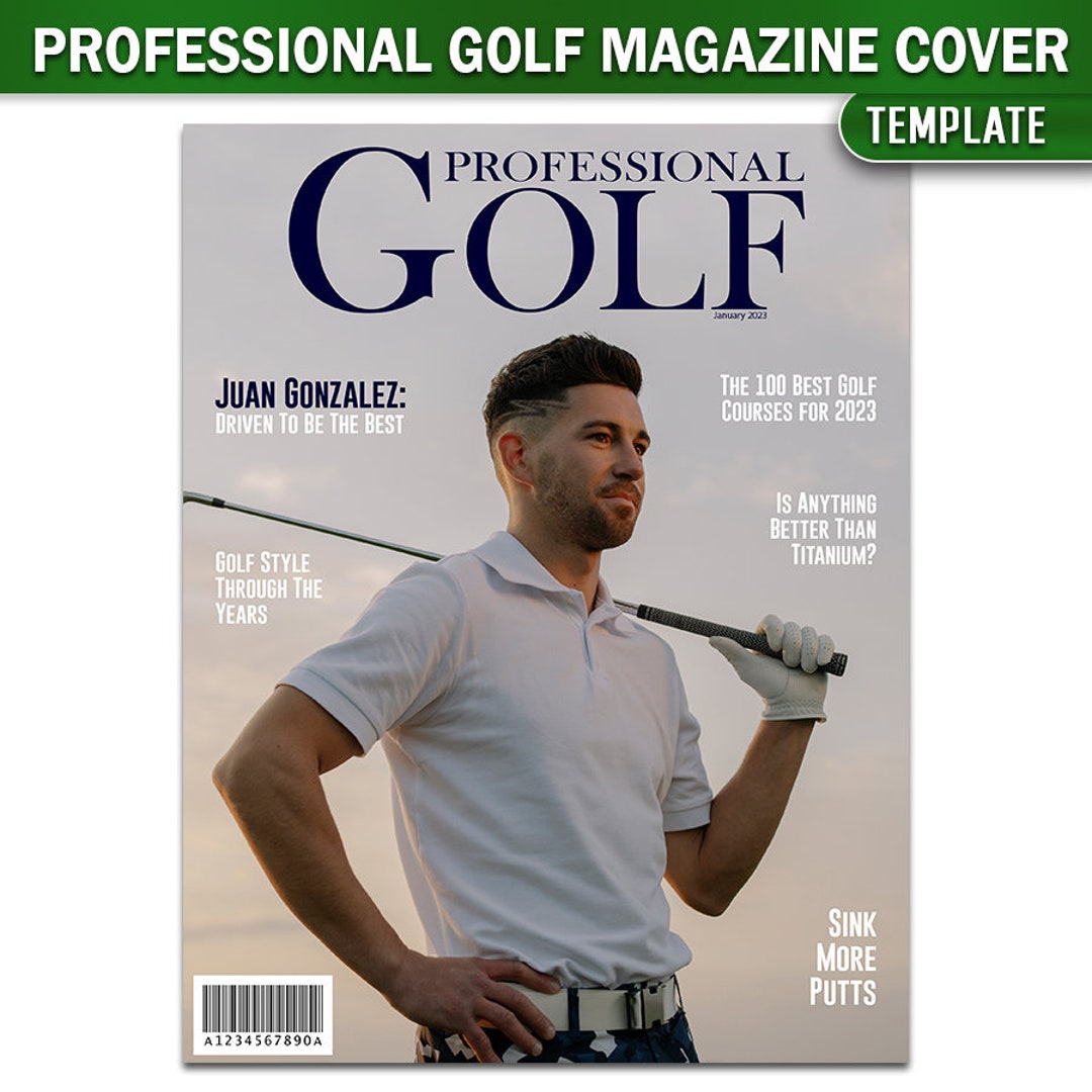 Professional Golf Magazine Cover Template- Edit- Digital Instant ...