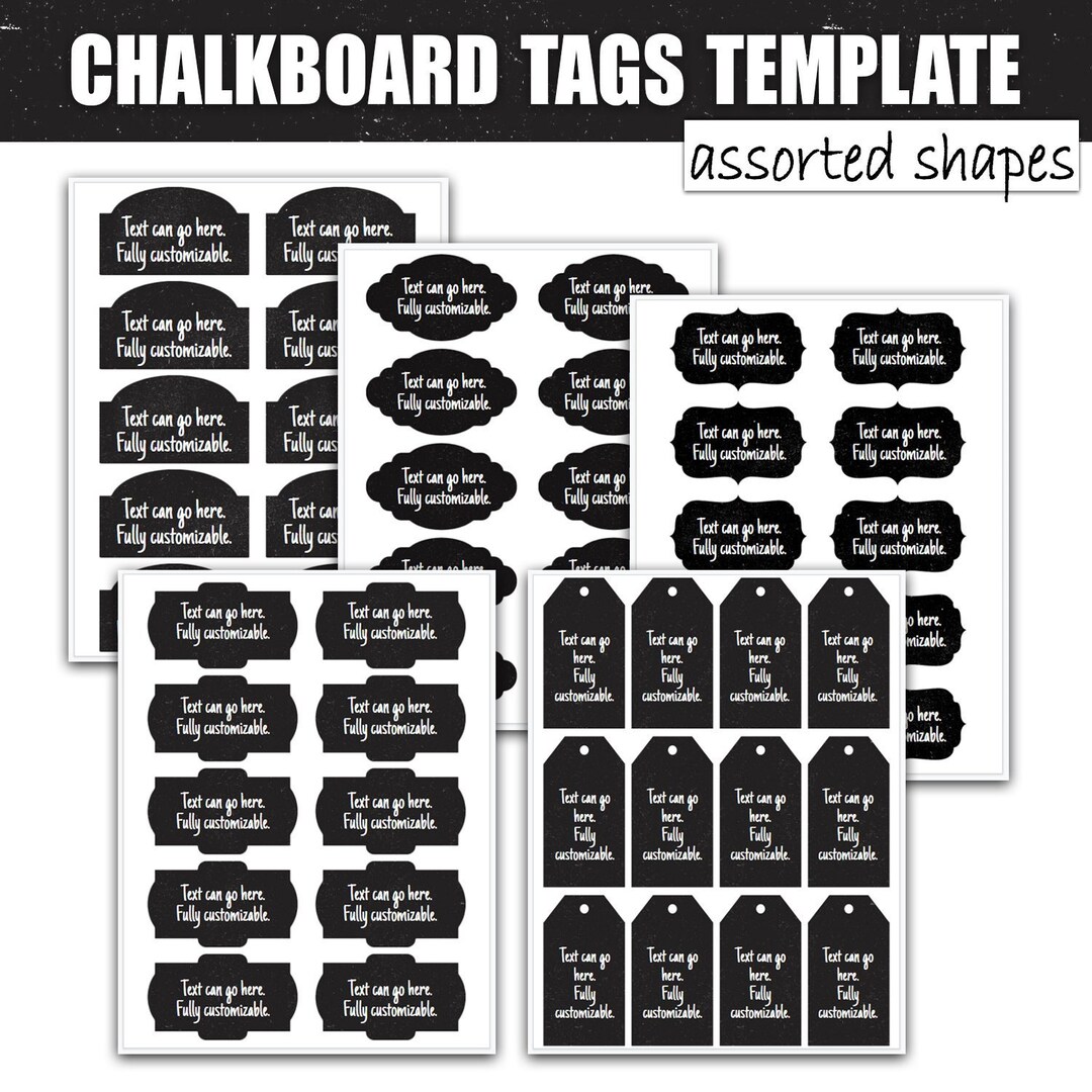 Chalkboard Tags- Digital Tags Template- Google Slides - Etsy