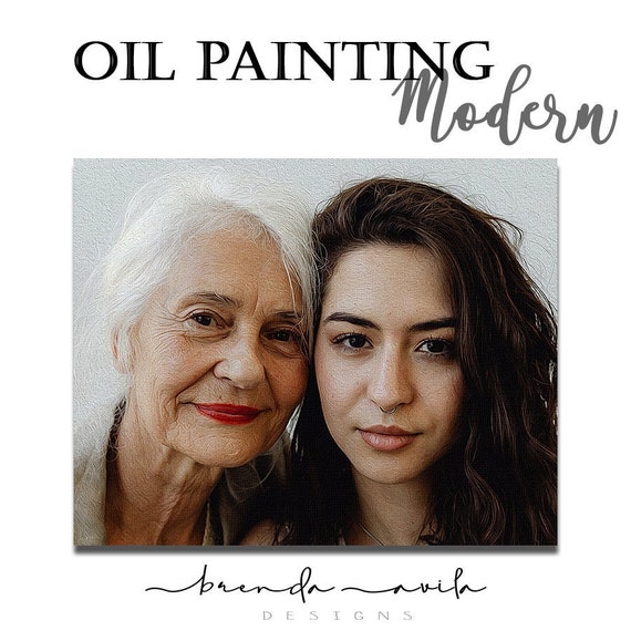 Oil Paint Modern Photo Effect Custom Made | Etsy