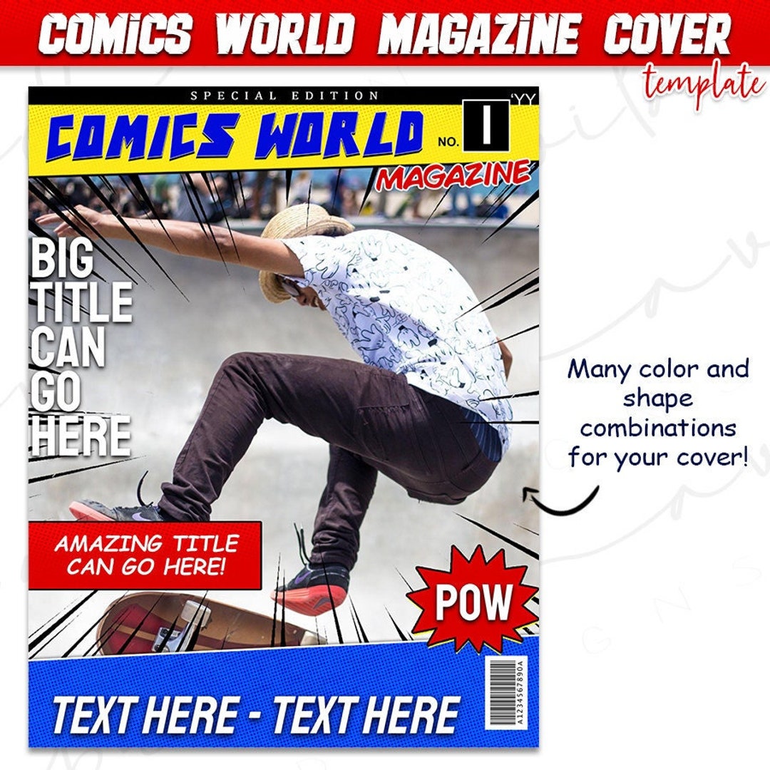 Comics World- Magazine Cover Template- Custom- Google Slides- High ...