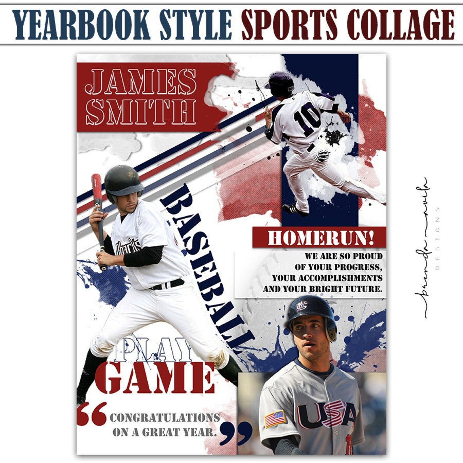Custom Yearbook Style Sports Collage ALL SPORTS - Etsy