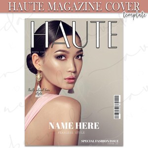 HAUTE Magazine Cover Template- Custom- Google Slides- High Quality - Etsy