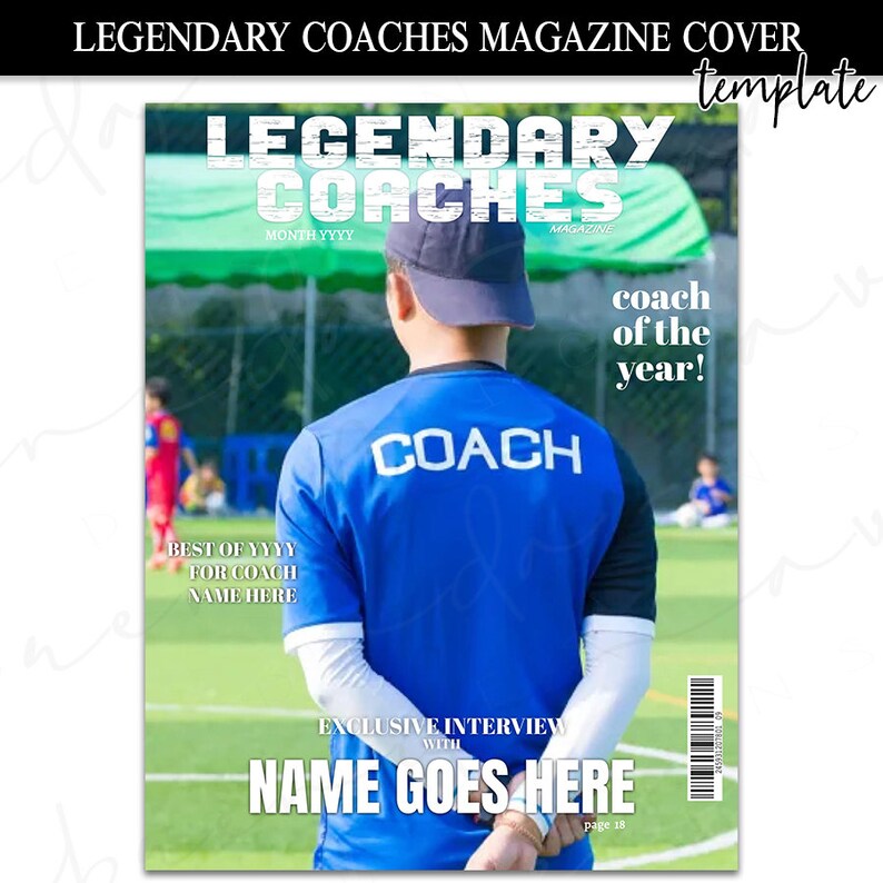 Legendary Coaches Magazine Cover Template Google Slides High - Etsy