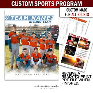 Custom Sports Program - ALL SPORTS - Digital Design- High Quality ...