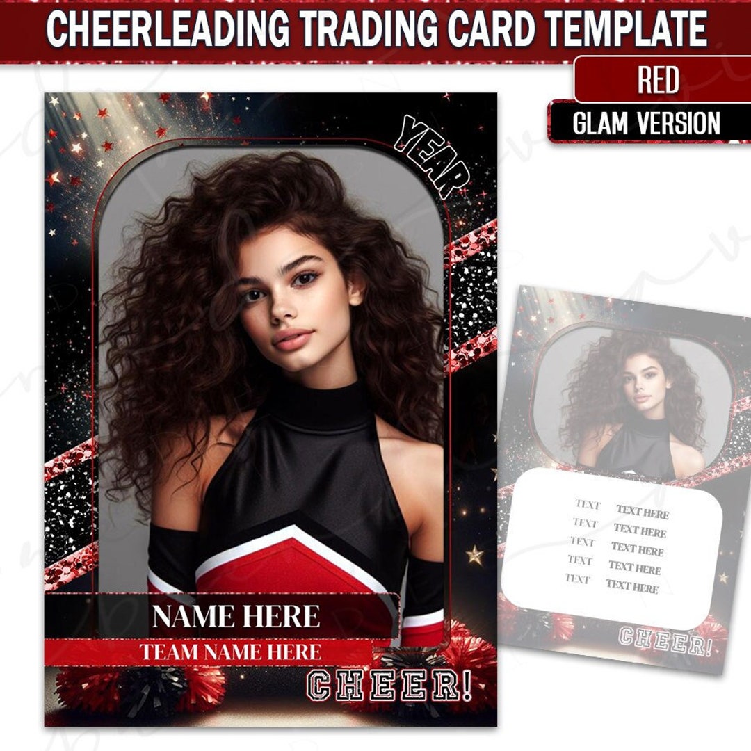 Cheerleading Trading Card Template- Glam Version - Google Slides ...