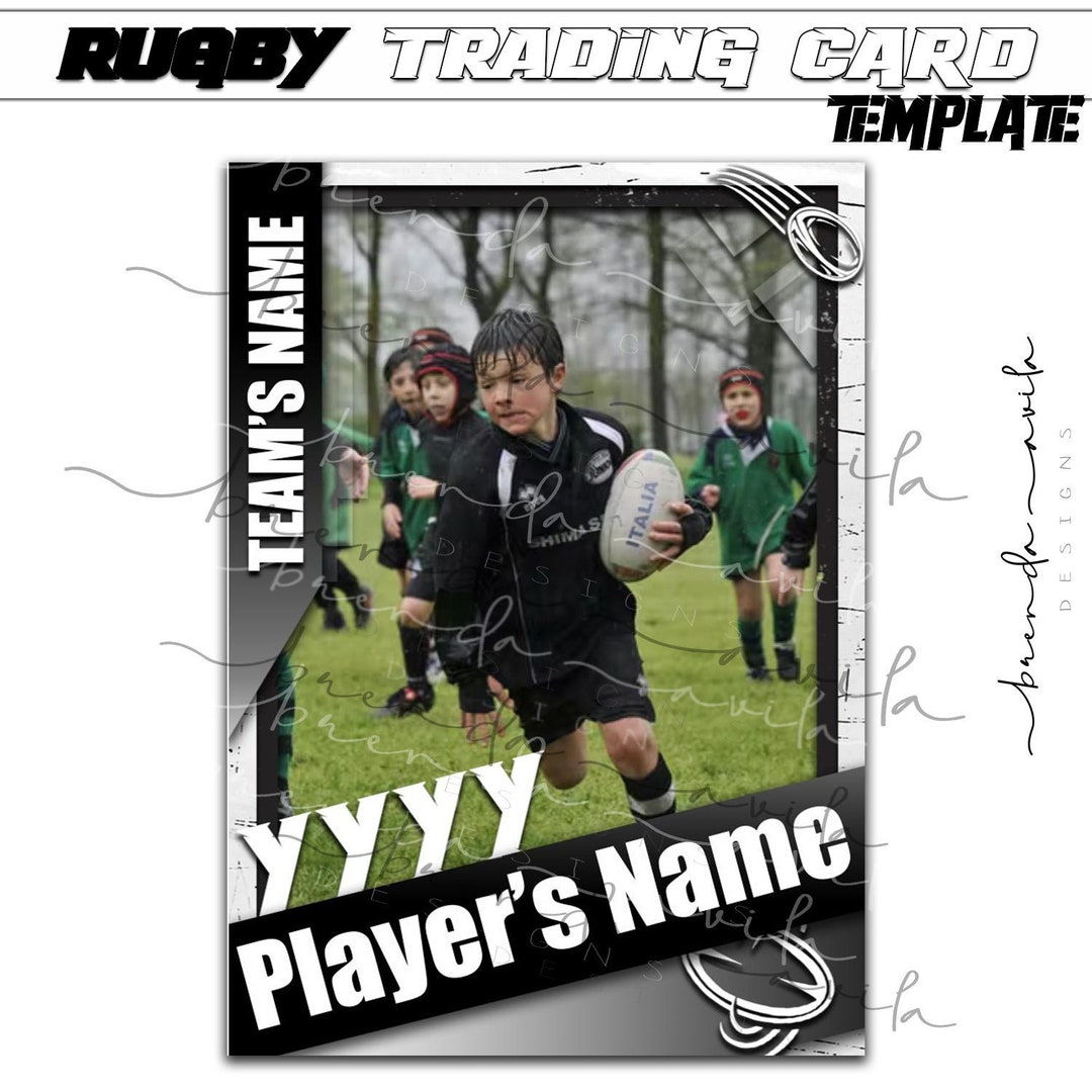 Rugby Trading Card -black & White- Template- High Quality- Google ...