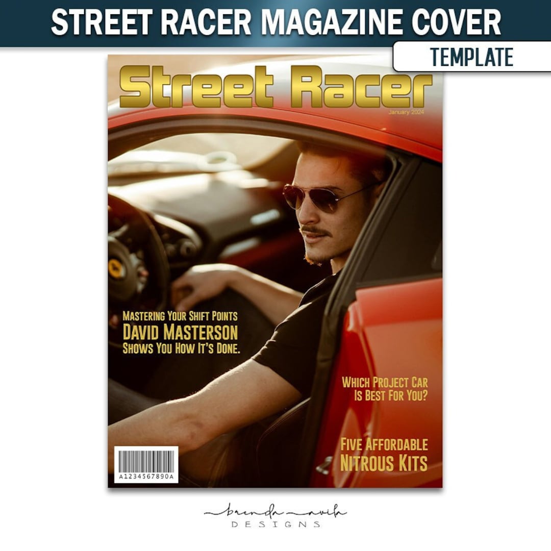 Street Racer Magazine Cover Template - Google Slides- High Quality - Etsy