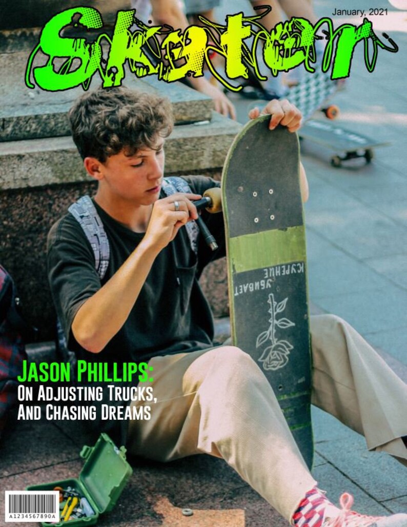 Skater- Magazine Cover Template- Custom- High Quality- Google Slides - Etsy